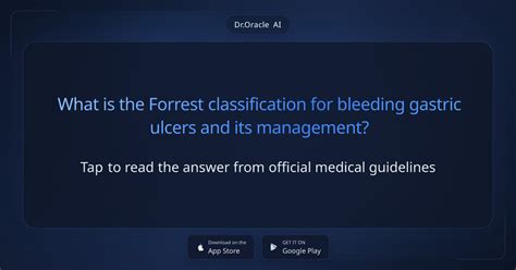 What Is The Forrest Classification For Bleeding Gastric Ulcers And Its Management