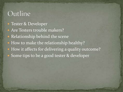 tester vs developer ppt