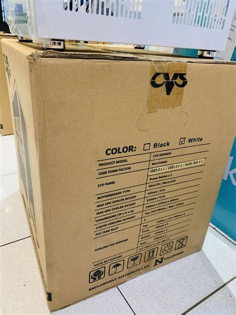 ⭐cvs Kronos Micro Atx Mini Atx Computer Pc Gaming Case Mini Tower Tempered Glass White