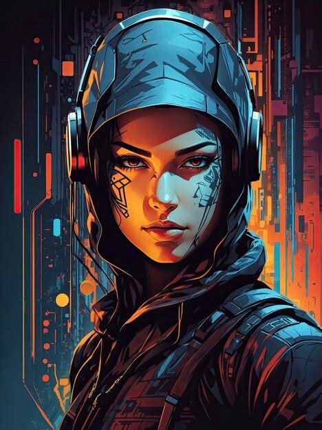 Premium Ai Image Cyberpunk Hacker Vector Illustration
