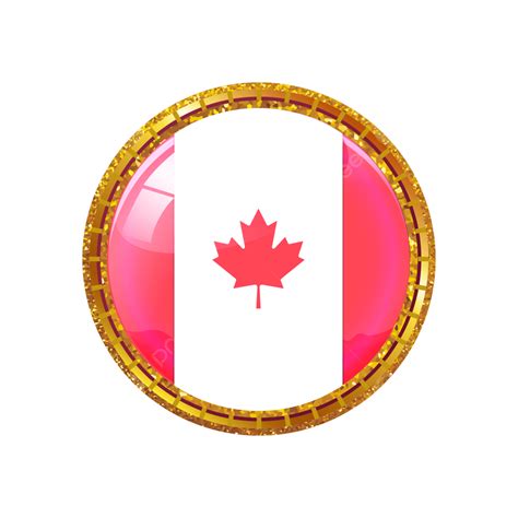 Canada Flag With Golden Circle Frame Canada Pin Flag Fifa World Cup