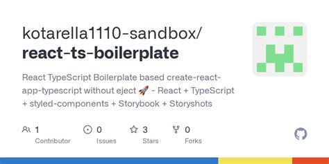 Github Kotarella1110 Sandboxreact Ts Boilerplate React Typescript Boilerplate Based Create