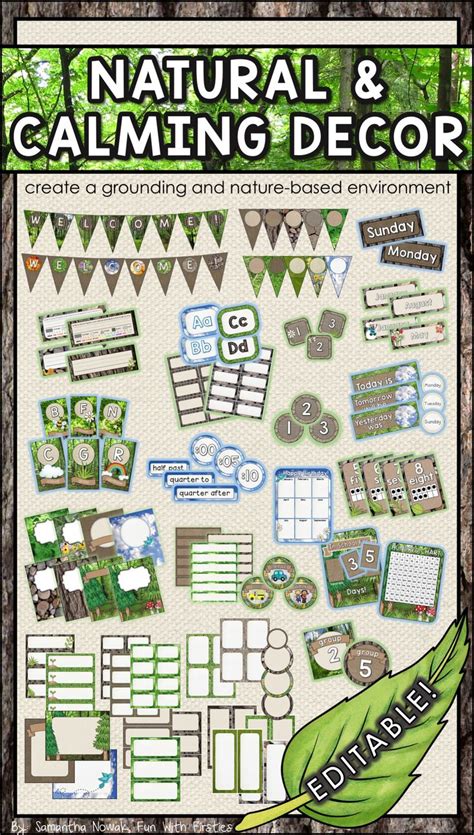 Editable Natural And Calming Classroom Decor Preschool Classroom Decor