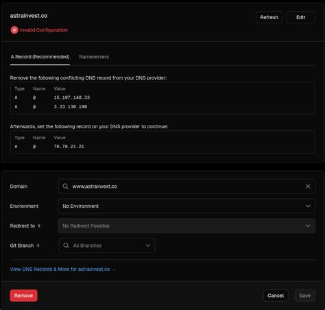 Domain With Invalid Configuration Help Vercel Community