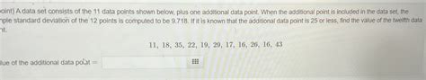 Solved Oint ﻿a Data Set Consists Of The 11 ﻿data Points