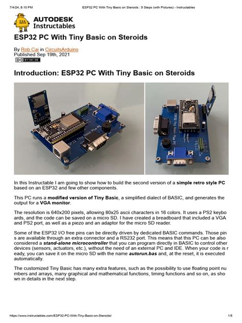 Esp32 Pc With Tiny Basic On Steroids 5 Steps With Pictures