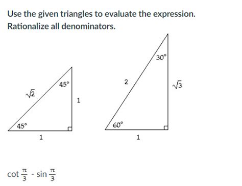 Solved Use The Given Triangles To Evaluate The Chegg
