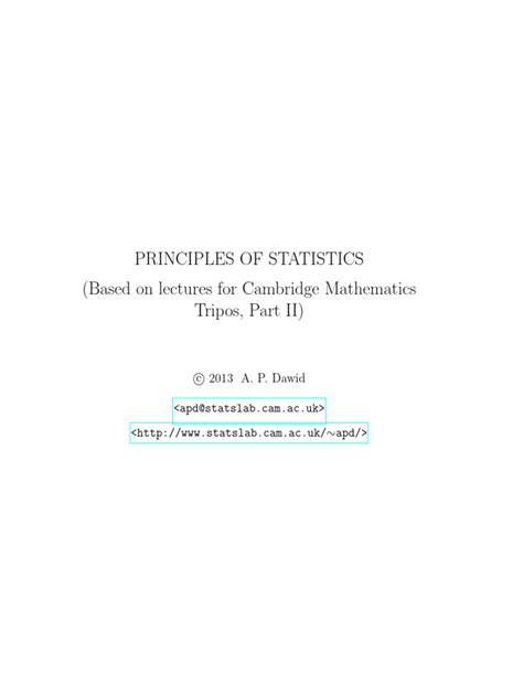 Principles Of Statistics Pdf Statistical Inference Probability Theory