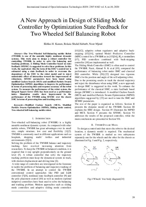 Pdf A New Approach In Design Of Sliding Mode Controller By Optimization State Feedback For Two