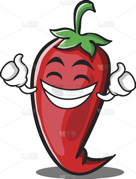 骄傲的红辣椒人物卡通矢量插图素材 花瓣网