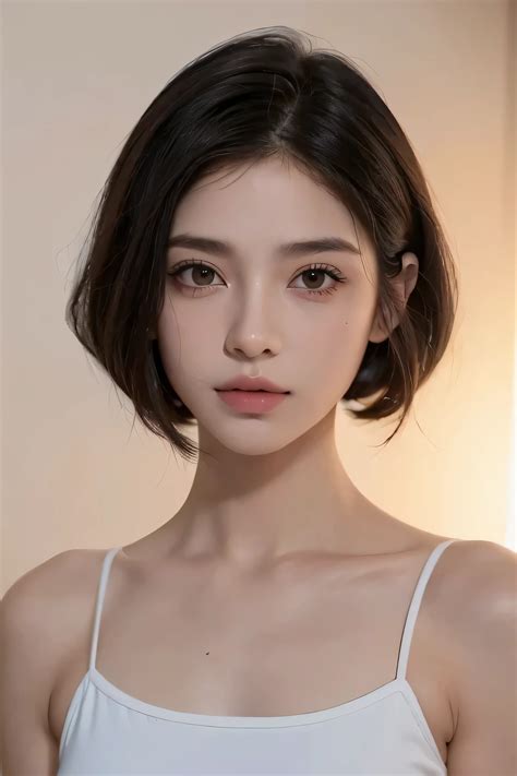A Woman With A Short Hair And A White Top Seaart Ai