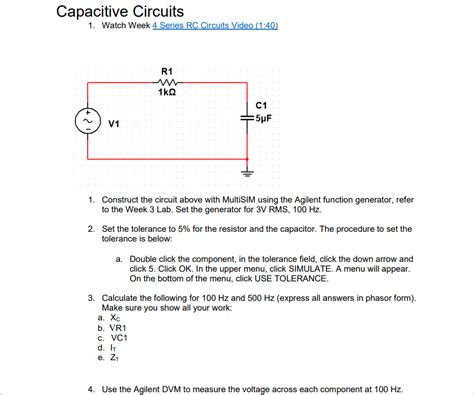 Capacitive Circuits 1 Watch Week 4 Series Rc