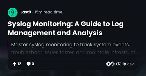 Syslog Monitoring A Guide To Log Management And Analysis Dailydev