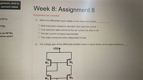 Week 8 Assignment 8 Assignment Not Submitted 1 When The Differential