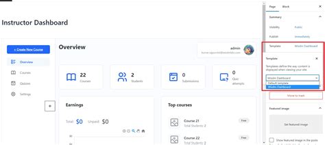 wisdm frontend dashboard for instructors gutenberg blocks list