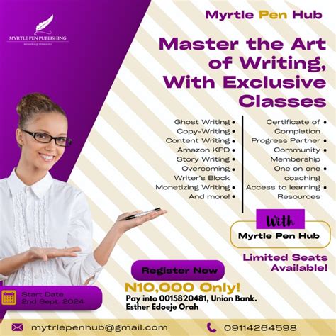 Buy Writing Master Class By Myrtle Pen Publishing Store On Selar