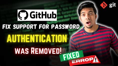 Support For Password Authentication Was Removed Fixed Youtube