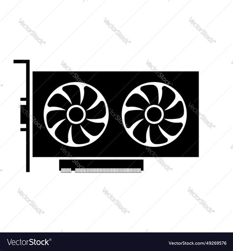 Simple Of Graphics Card Gpu Personal Computer Vector Image