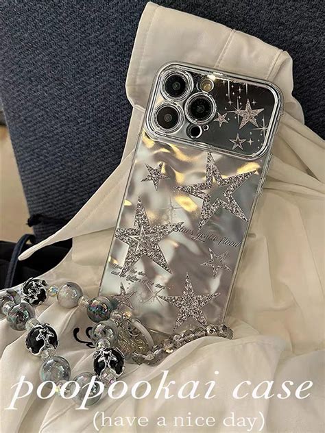 비즈스트랩줄실버 스타 별 범퍼케이스 아이폰케이스 유니크 특이한 15프로맥스 14프로맥스 13프로맥스 12프로맥스 귀여운 키치 감성 레트로 에이블리