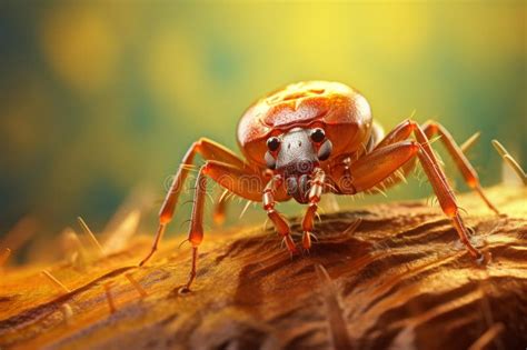 Tiny Tick Insect Macro Photo Generate Ai Stock Illustration