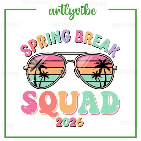 Spring Break 2026 Svg Etsy
