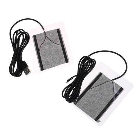 5v 탄소 섬유 난방 패드 Usb 난방 필름 전기 적외선 발열 열 매트 겨울 따뜻한 팔 허리 열 장갑 무작위 색상 2 피스