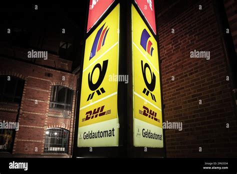 Picture Of A Sign With The Logo Of Deutsche Post On One Of Their Post Office Halls In Aachen