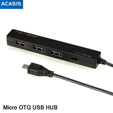 High Quality ACASIS H027 3 Ports OTG Micro USB HUB USB2.0 USB Adapter ...