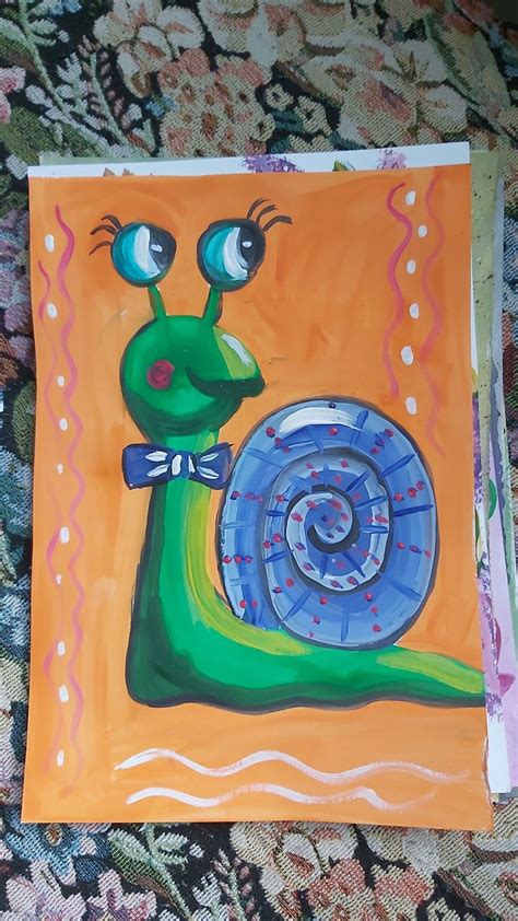 Улитка Детские рисунки Школьные художественные проекты Дошкольные художественные проекты