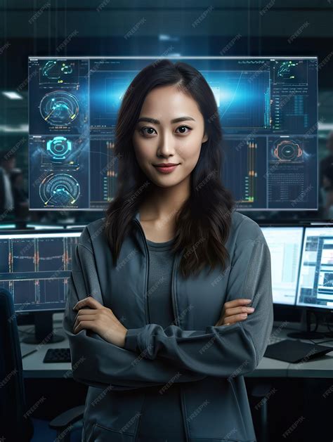 Premium Photo Asian Professional Computer Data Science Engineer