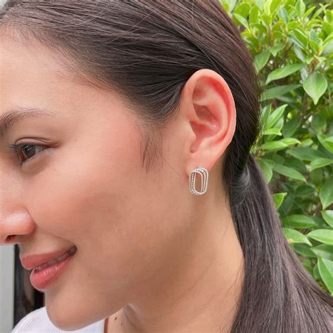 Sterling Silver Rectangle Earrings Everyday Earrings Three