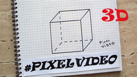 Как нарисовать куб 3д по клеточкам Рисунки по клеточкам Pixelvideo Youtube