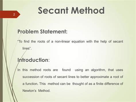 Secant Method Ppt
