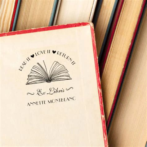Create Your Own Chic Custom Name Ex Libris Book Rubber Stamp Zazzle