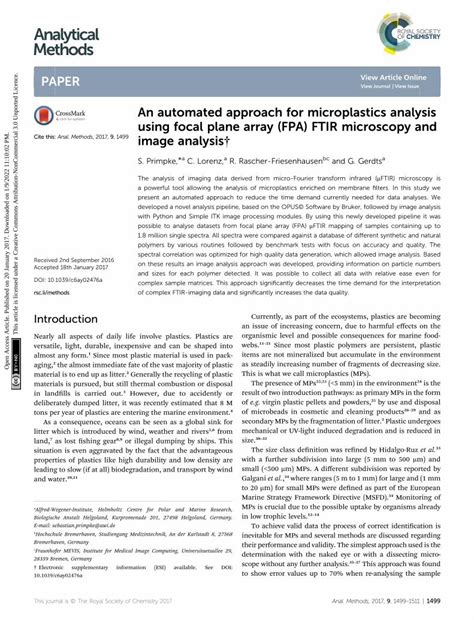 Pdf An Automated Approach For Microplastics Analysis Using Dokumen Tips