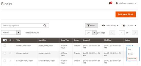 Magento 2 Duplicate Cms Page And Block Extension