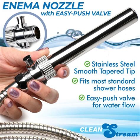 Stainless Steel Enema Nozzle With Push Valve Isis Essentials And Exotica