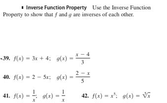 Answered I Inverse Function Property Use The Bartleby
