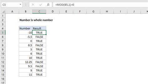 Excel Formula Number Is Whole Number Exceljet