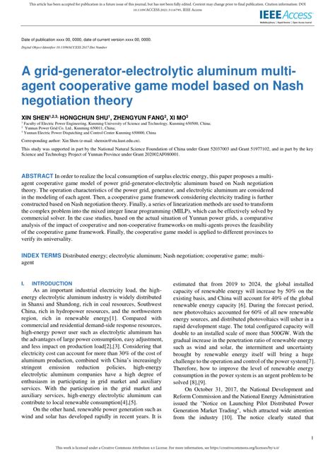 Pdf A Grid Generator Electrolytic Aluminum Multi Agent Cooperative