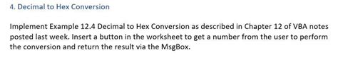 Solved Implement Example 124 Decimal To Hex Conversion As