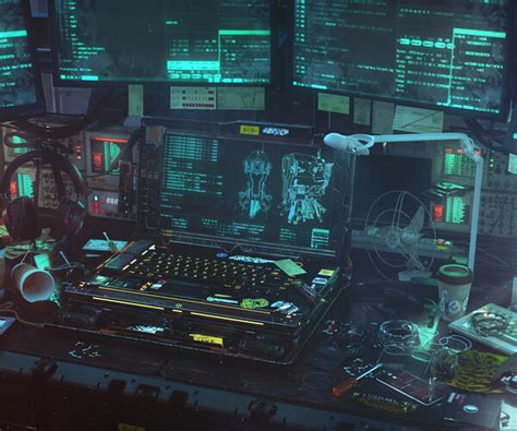 artstation redshift c4d hacker scene project file game assets