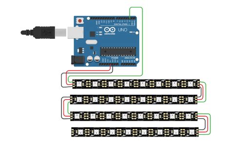 Circuit Design Striscia Led Tinkercad