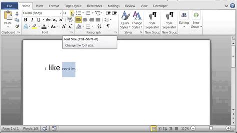 Making Typed Words Larger In Word Using Microsoft Word Youtube