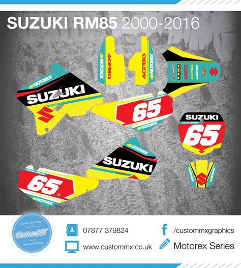 Motorex Series Suzuki Rm85 Graphics Kit Custom Mx The Home Of Semi