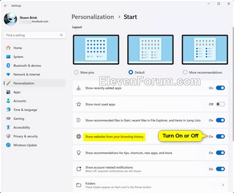 Add Or Remove Recommended Websites On Start Menu In Windows 11 Windows 11 Forum
