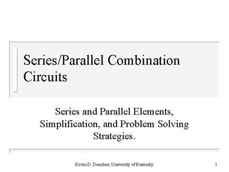 seriesparallel combination circuits series and parallel elements