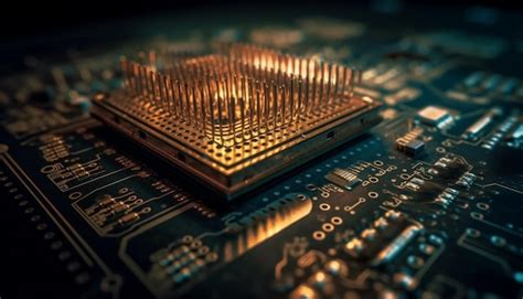 Premium Ai Image Complex Circuit Board With Glowing Semiconductor And