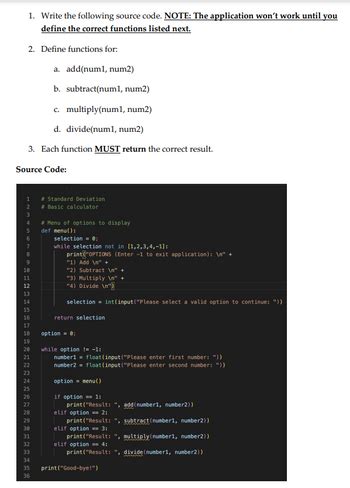 Answered Write The Following Source Code NOTE The Application Won T Work Until You Define