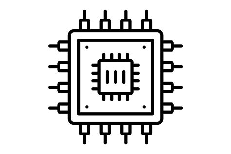 Processor Outline Icon Graphic By Dragon Icons · Creative Fabrica
